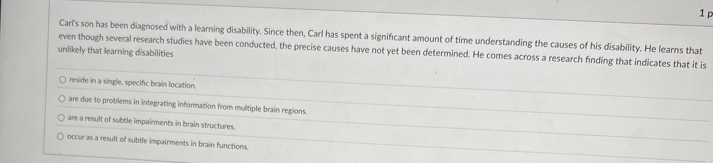 Solved Carl's son has been diagnosed with a learning | Chegg.com