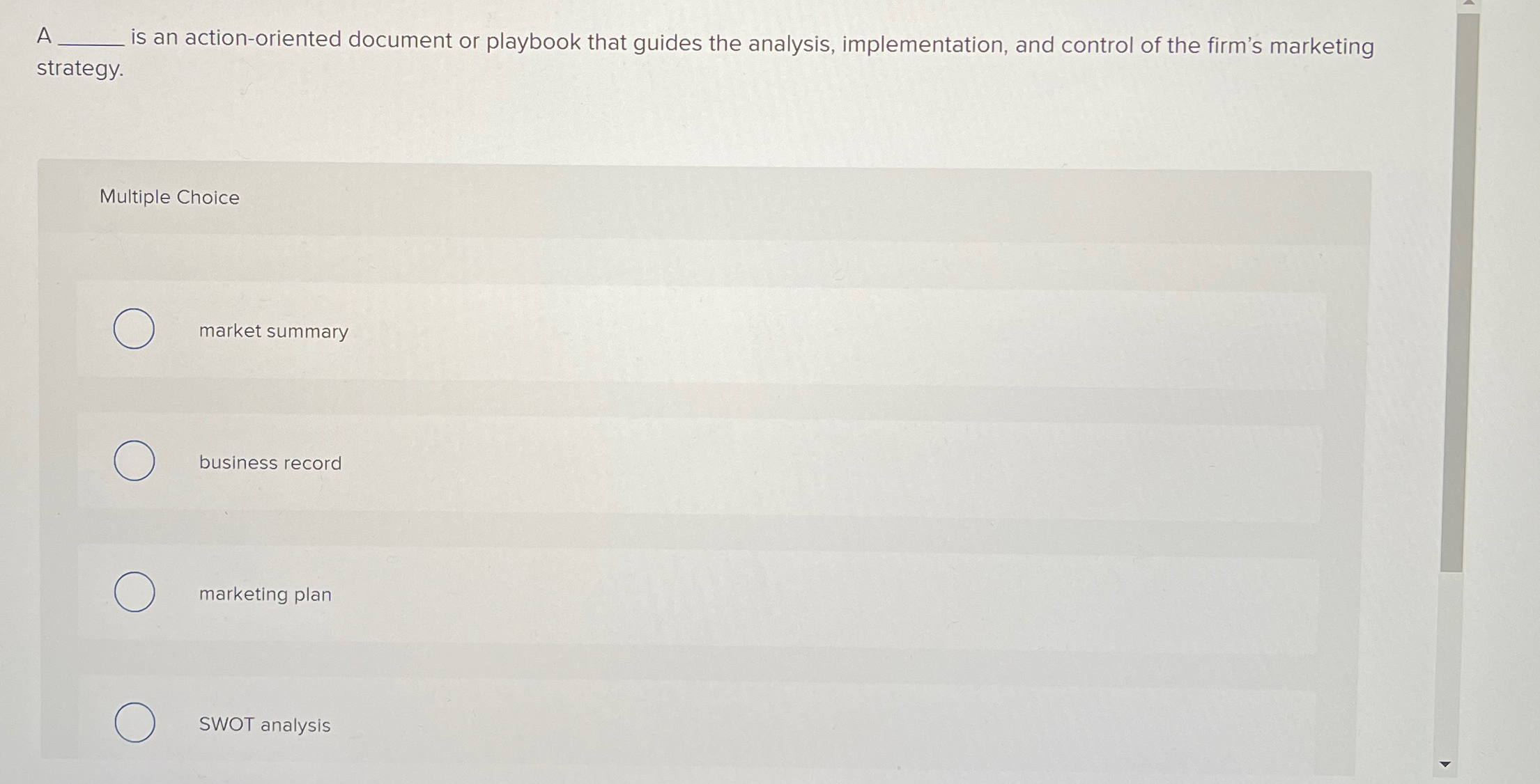 Solved A q, ﻿is an action-oriented document or playbook that | Chegg.com
