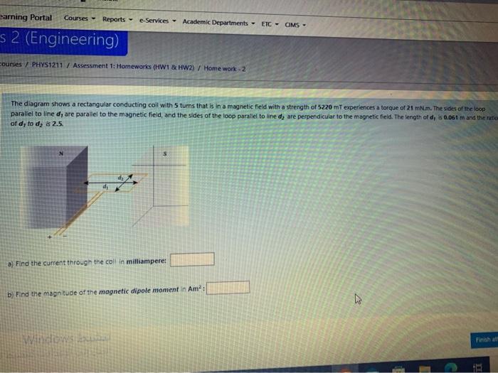 Solved The diagram shows a rectangular conducting coll with | Chegg.com