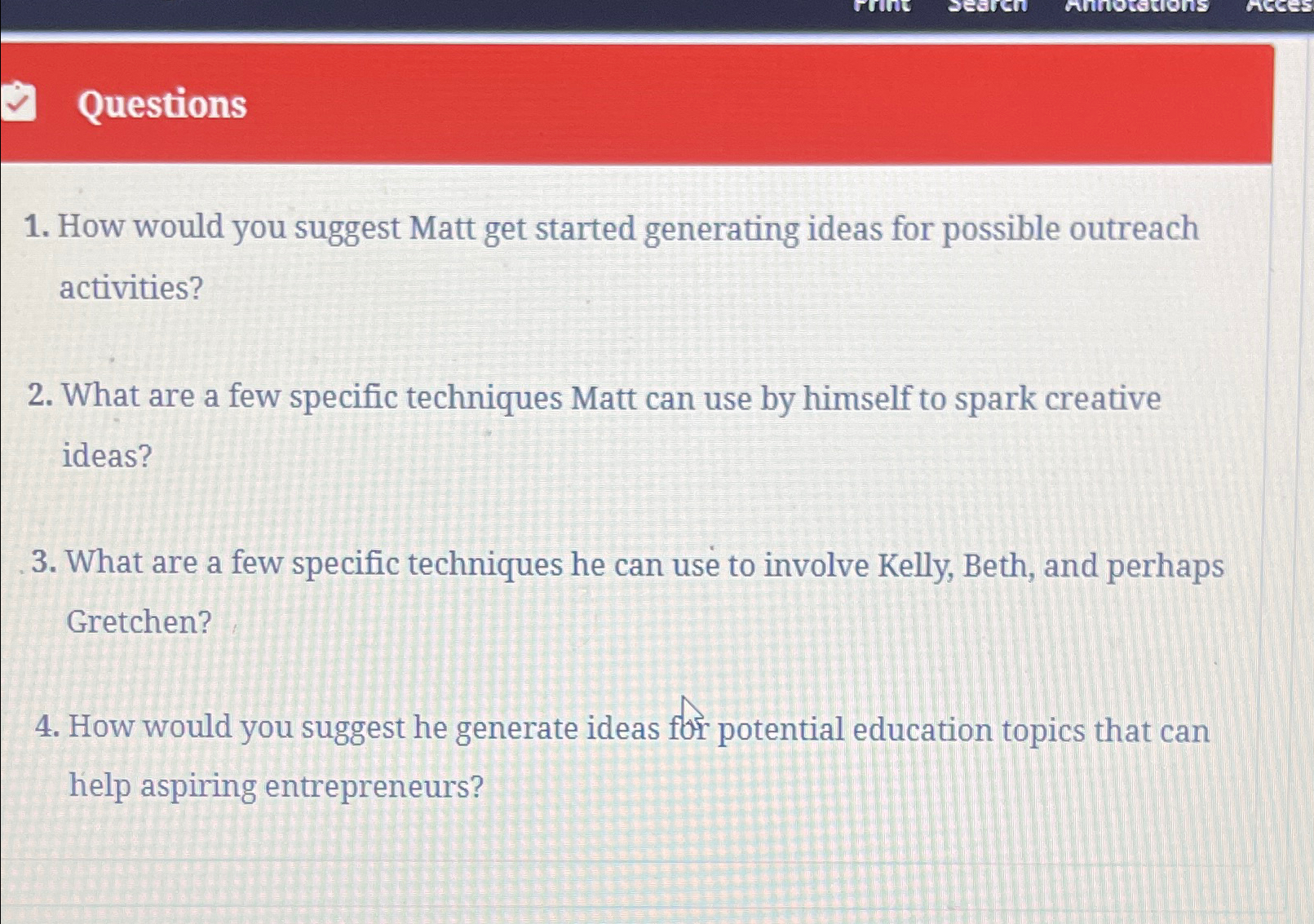 Solved QuestionsHow would you suggest Matt get started | Chegg.com