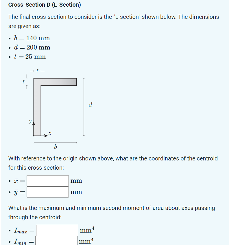 Solved Cross-Section D (L-Section)The final cross-section to | Chegg.com