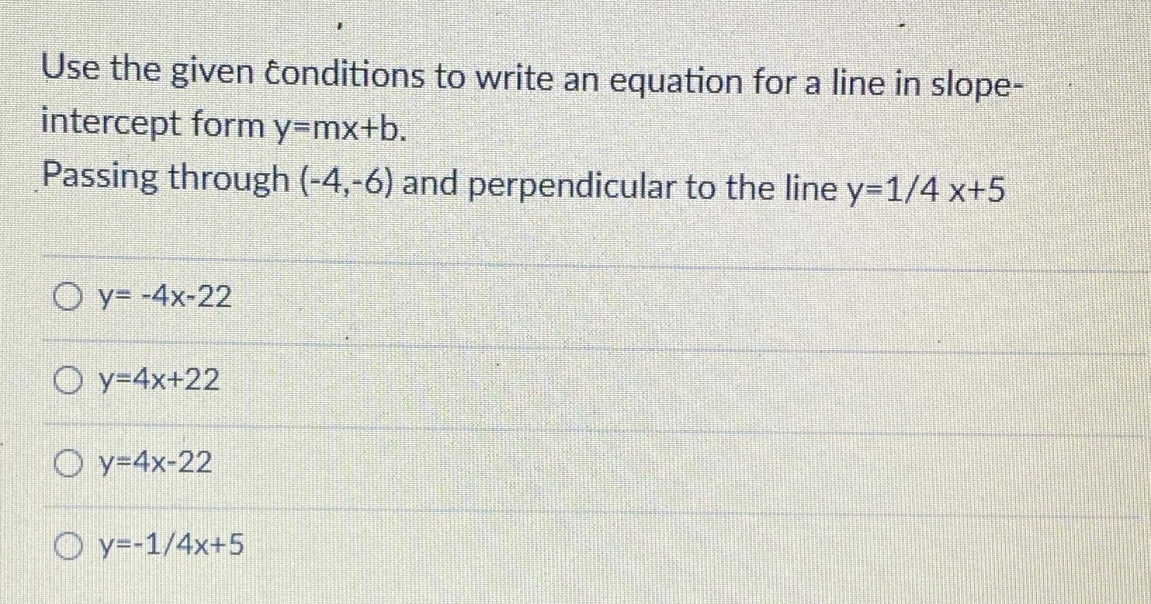 Solved Use the given conditions to write an equation for a | Chegg.com