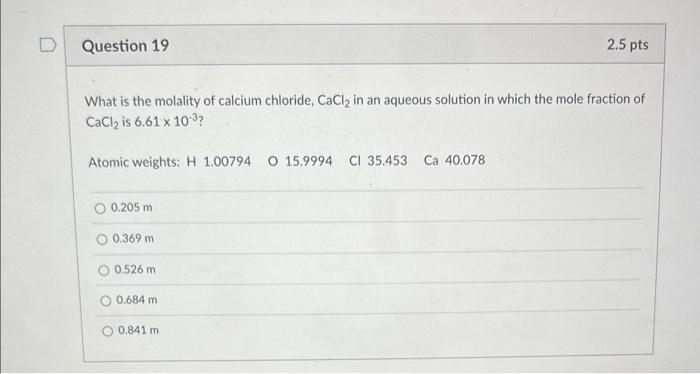 Solved What is the molality of CaBr2 in a solution prepared | Chegg.com