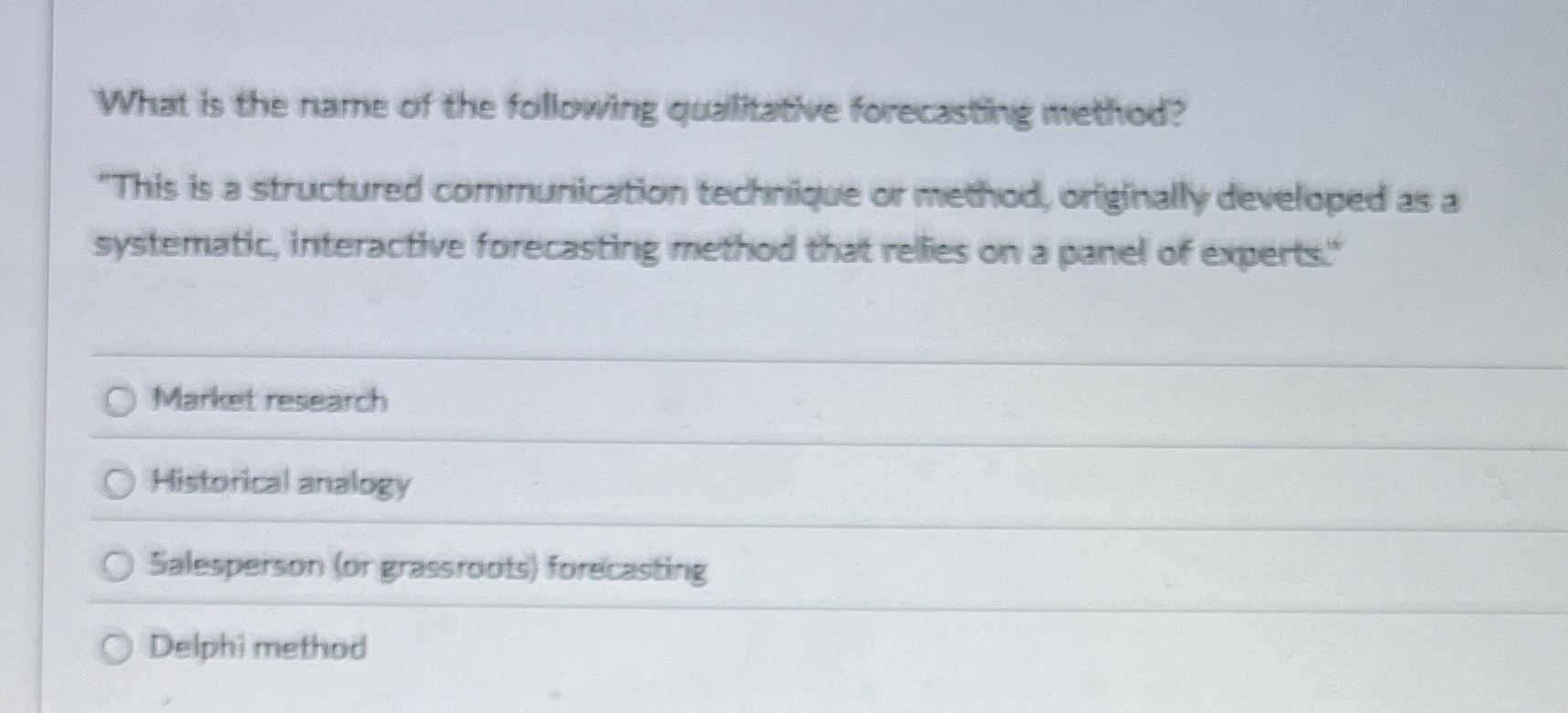 Solved What is the name of the following qualitative | Chegg.com