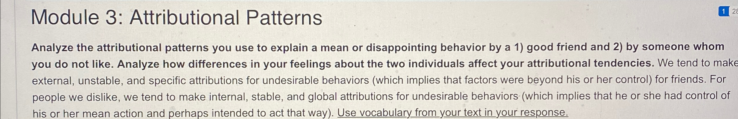 Solved Module 3: Attributional PatternsAnalyze the | Chegg.com