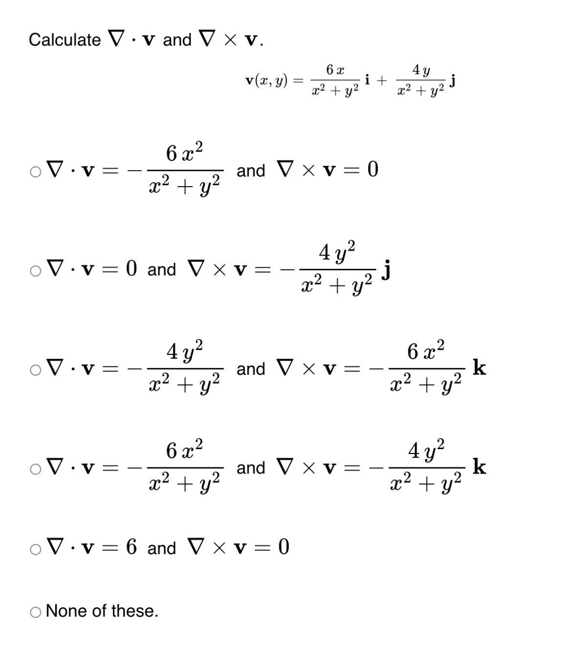 Solved Calculate grad*v ﻿and | Chegg.com