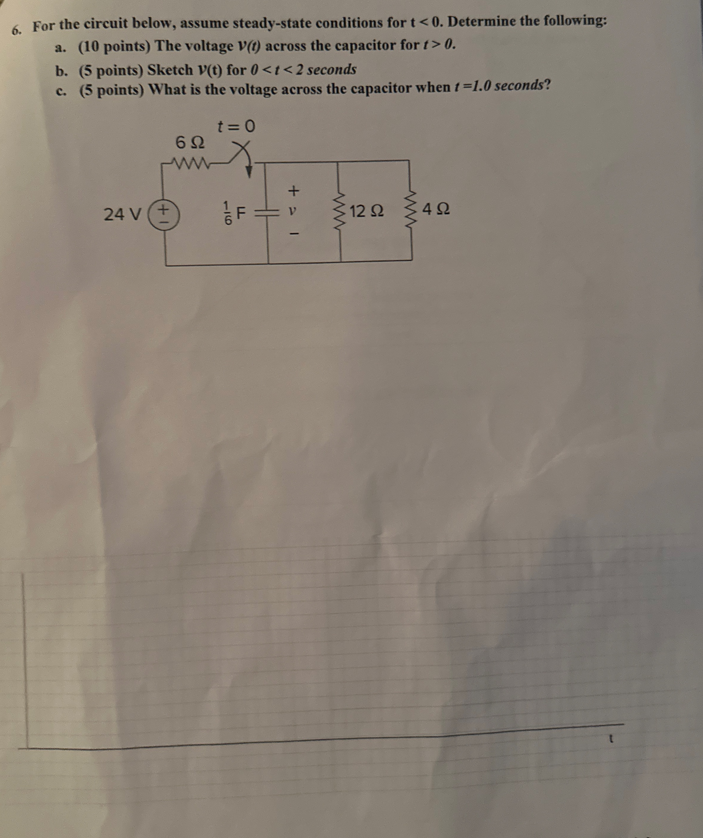 Solved For the circuit below, assume steady-state conditions | Chegg.com