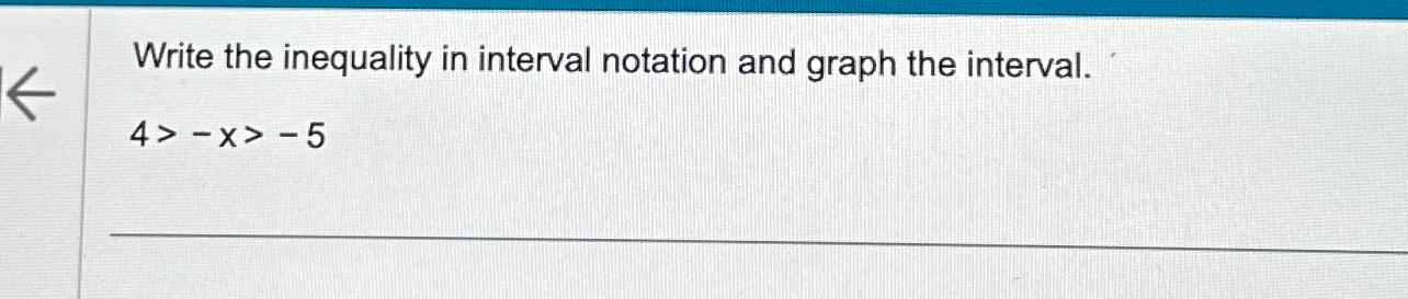 Solved Write the inequality in interval notation and graph | Chegg.com