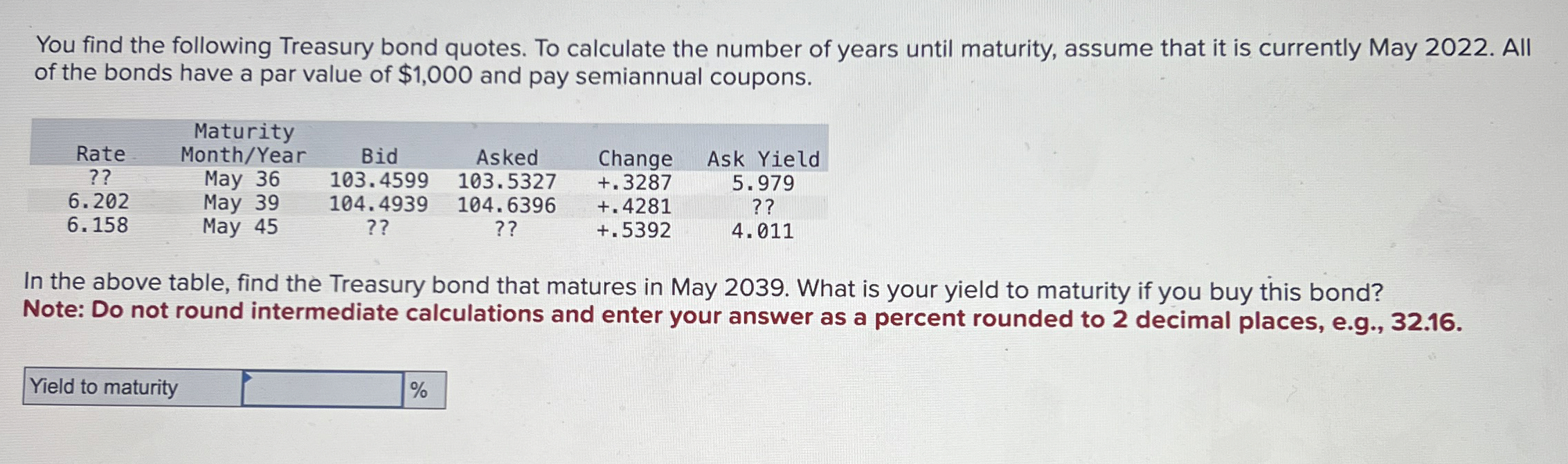 Solved You find the following Treasury bond quotes. To | Chegg.com
