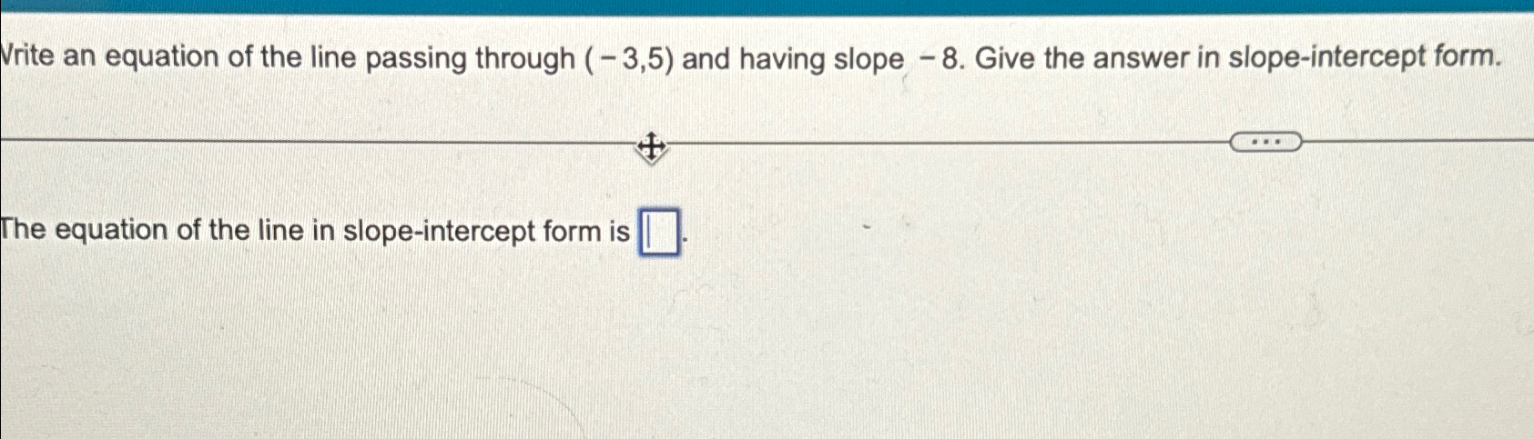 Solved Vrite an equation of the line passing through (-3,5) | Chegg.com