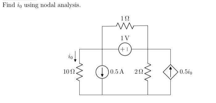 Solved Find i0 using nodal analysis. | Chegg.com
