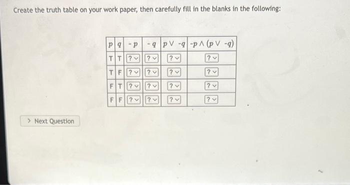 Solved Create the truth table on your work paper, then | Chegg.com