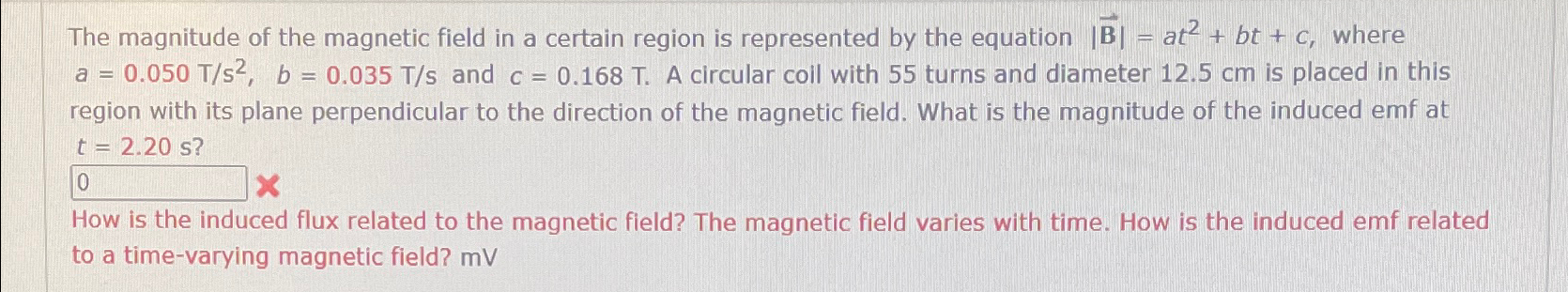 Solved The magnitude of the magnetic field in a certain | Chegg.com