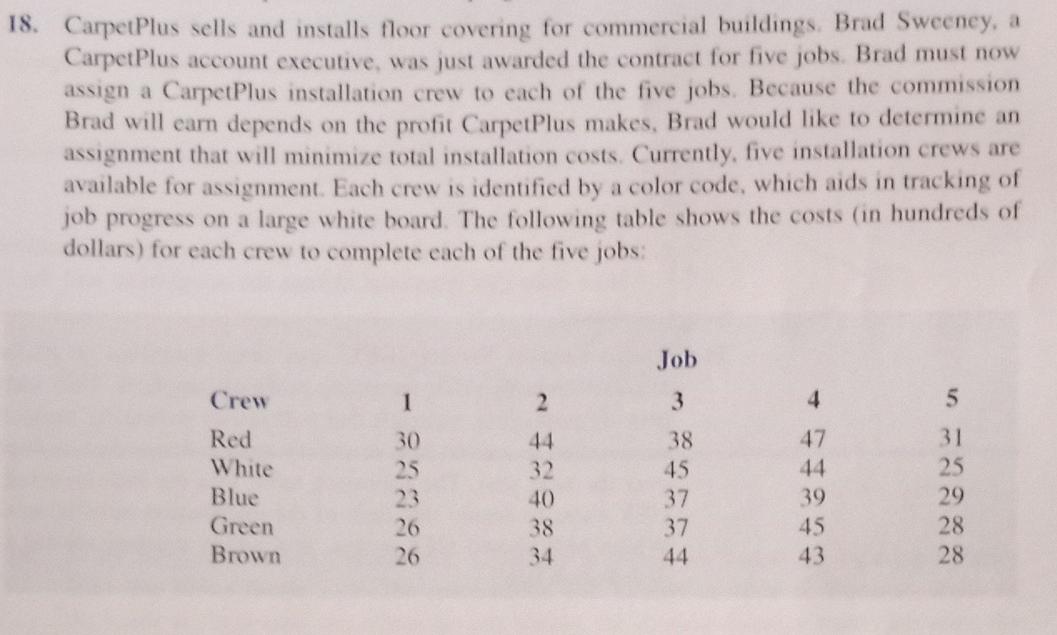 Solved Formulate a LINDO computer output model to determine | Chegg.com
