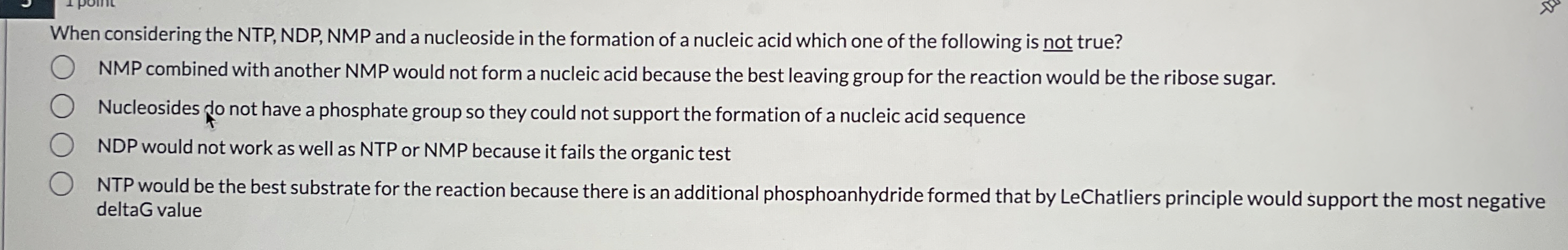 Solved When considering the NTP, ﻿NDP, ﻿NMP and a nucleoside | Chegg.com