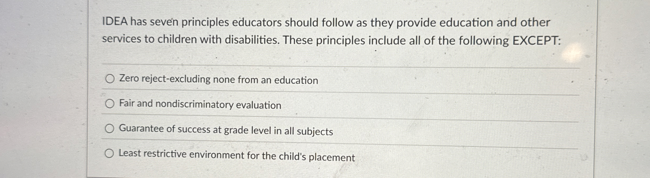 Solved IDEA has seven principles educators should follow as | Chegg.com