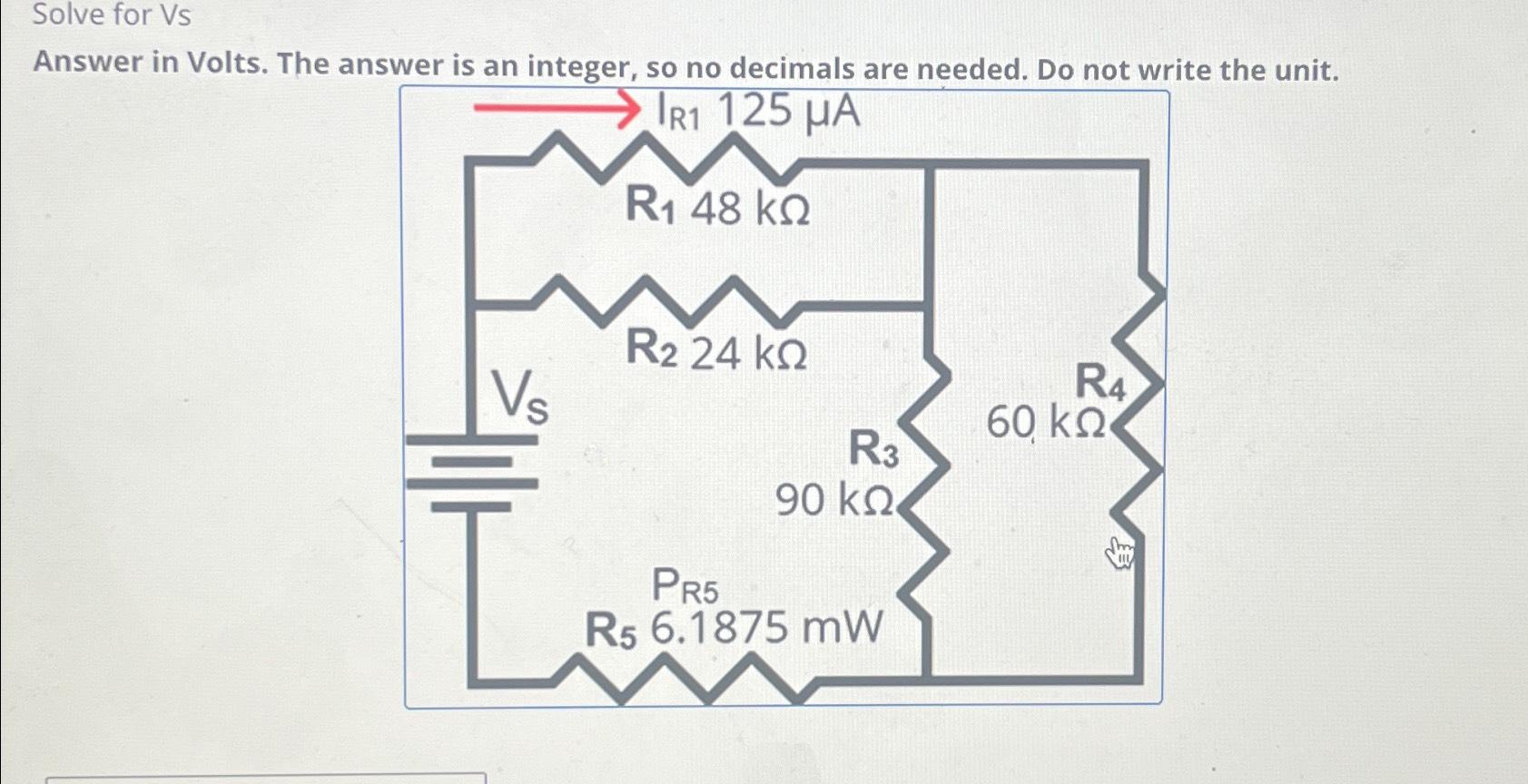 Solved Solve for Vs | Chegg.com