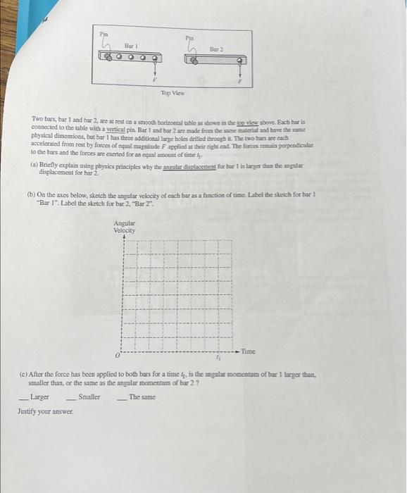 Solved Pin This Bar) Bari O O O Top View Two bars, har 1 and | Chegg.com