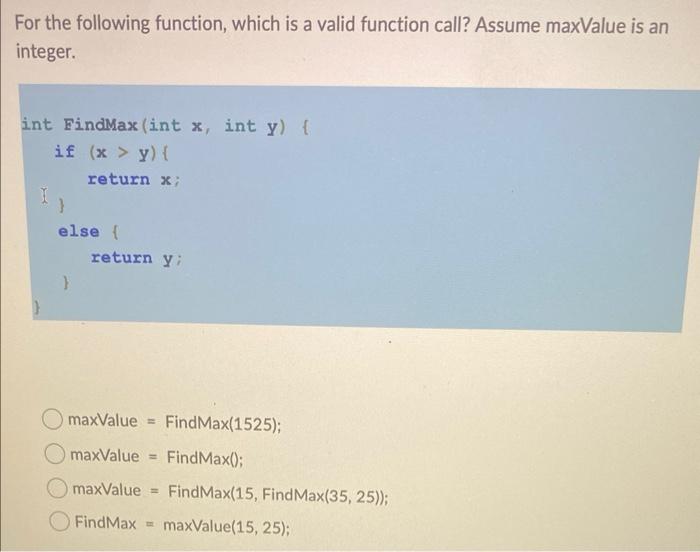 Solved For the following function, which is a valid function | Chegg.com