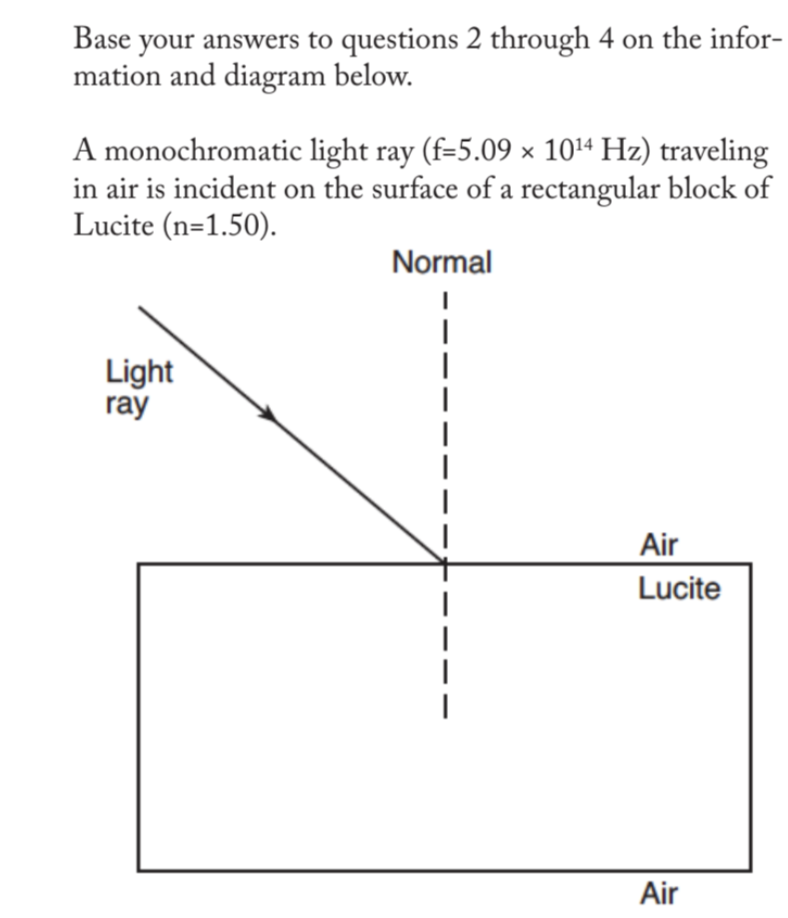 Solved Base your answers to questions 2 ﻿through 4 ﻿on the | Chegg.com