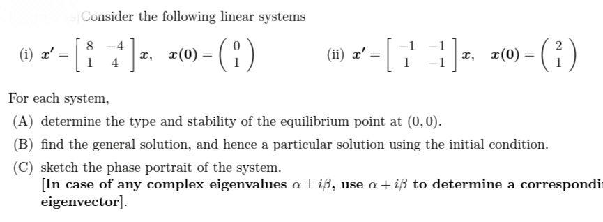 Solved Consider the following linear | Chegg.com