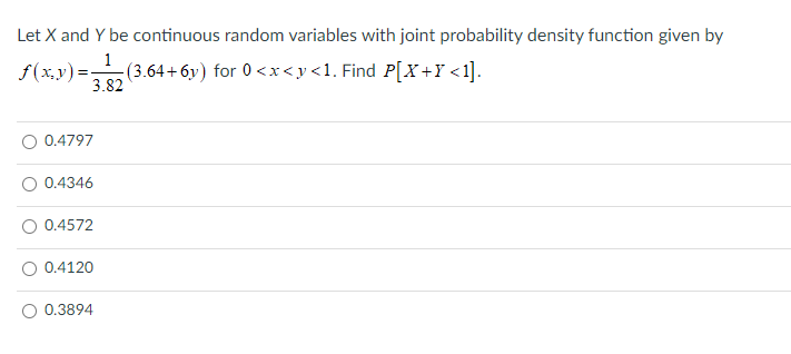 Solved Let X and Y be continuous random variables with joint | Chegg.com