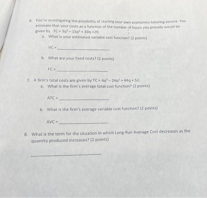Solved 9. Fill in the missing information in the tables | Chegg.com