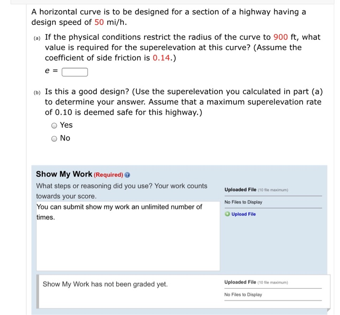 Solved A horizontal curve is to be designed for a section of | Chegg.com