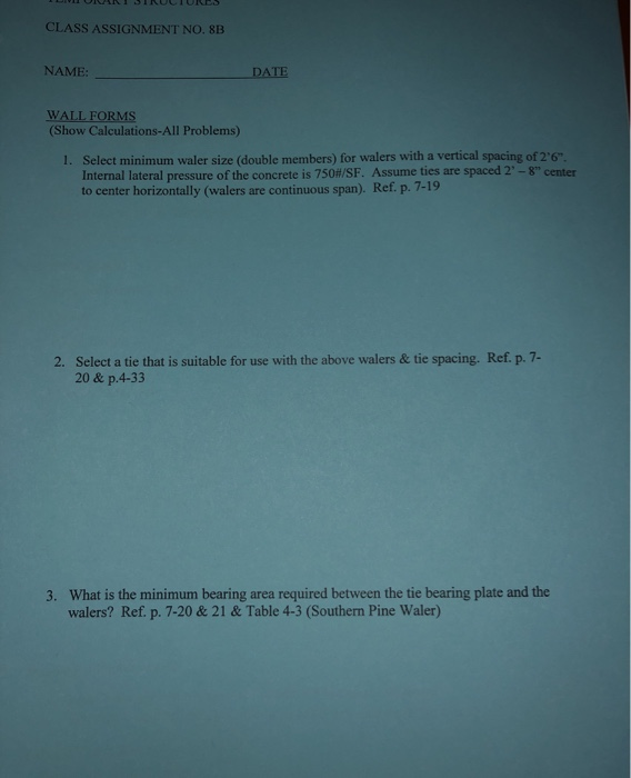 ASSIGNMENT 8A NAME DATE Given Data in Assignment NO. | Chegg.com