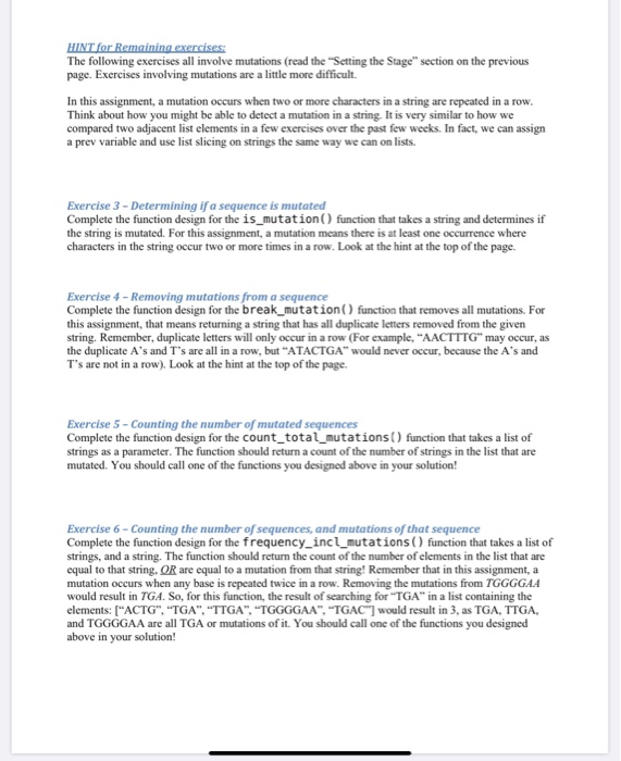 Solved HINT for Remaining exercises:The following exercises | Chegg.com