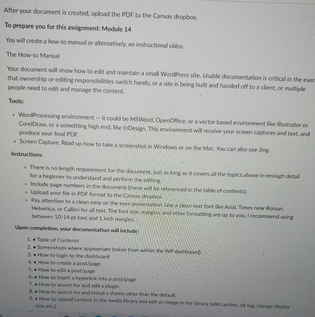 Solved After your document is created, upload the PDF to the | Chegg.com