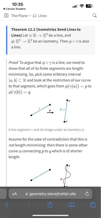 Solved First, use an isometry to move L to the x-axis. Then, | Chegg.com