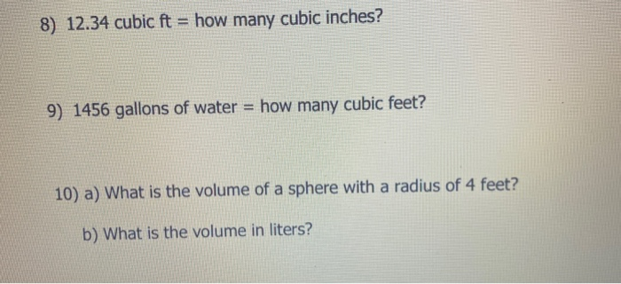 Solved Unit Conversions Homework Directions: Do these | Chegg.com