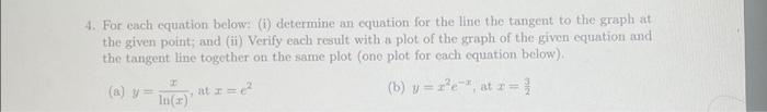 Solved 4. For each equation below: (i) determine an equation | Chegg.com