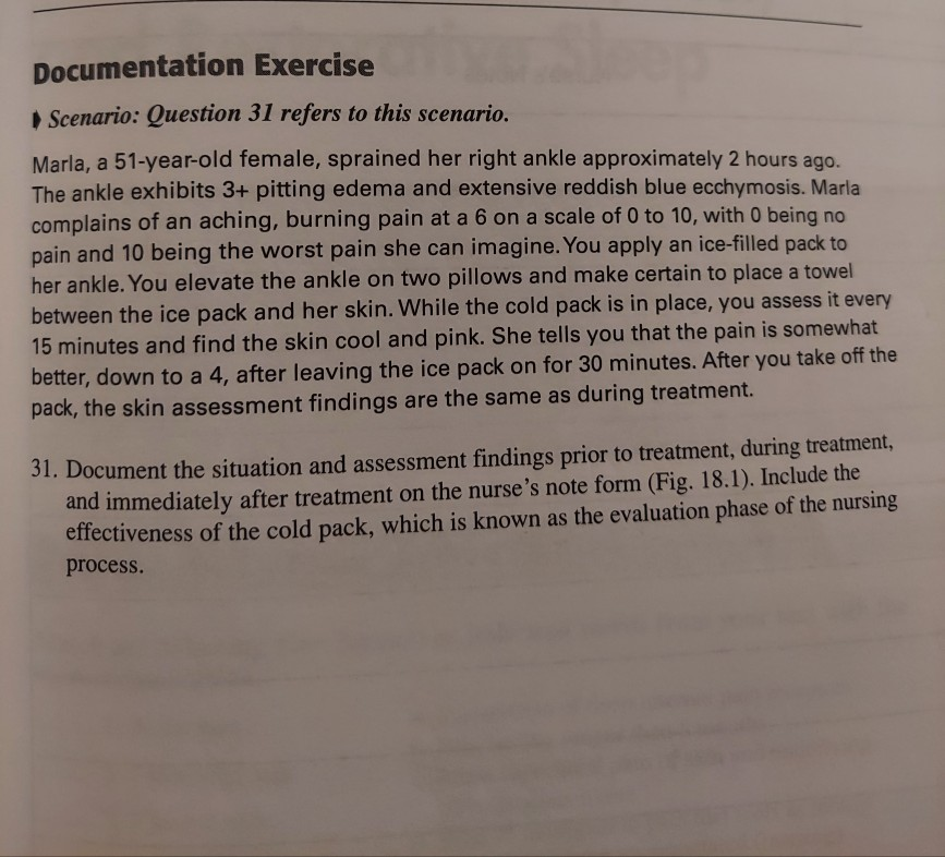Solved Documentation Exercise Scenario: Question 31 refers | Chegg.com