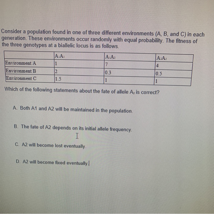 Solved AIA Consider a population found in one of three | Chegg.com