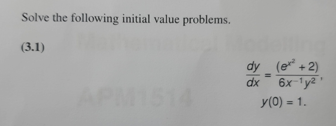 Solved Solve the following initial value | Chegg.com