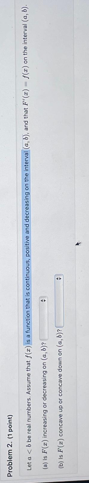 Solved Problem 2. (1 ﻿point)Let | Chegg.com