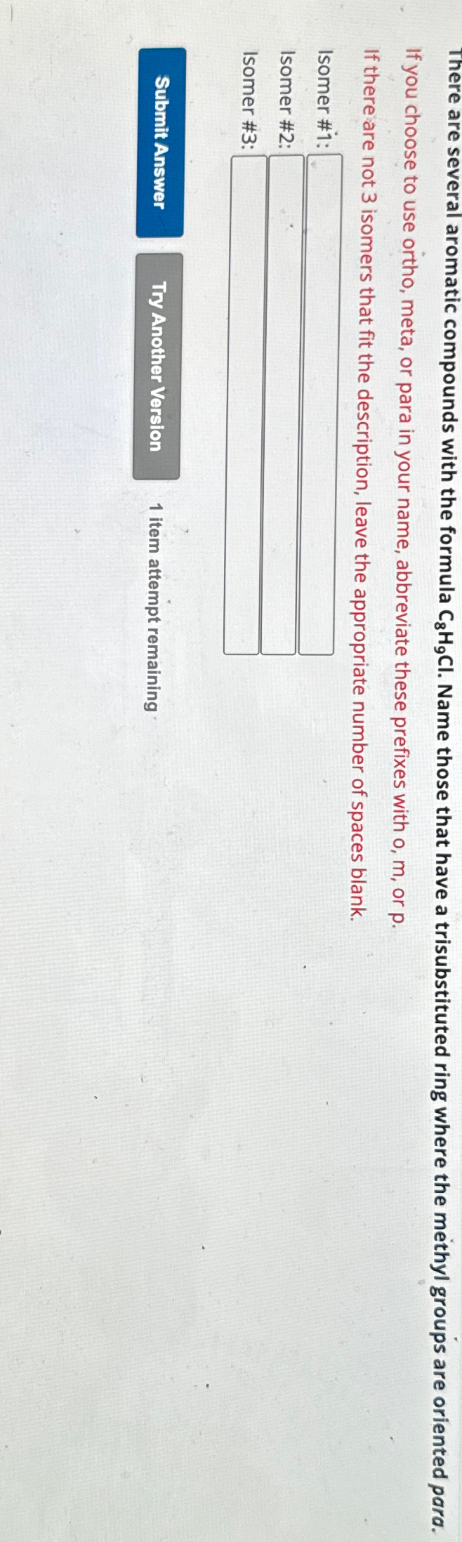 Solved There are several aromatic compounds with the formula | Chegg.com