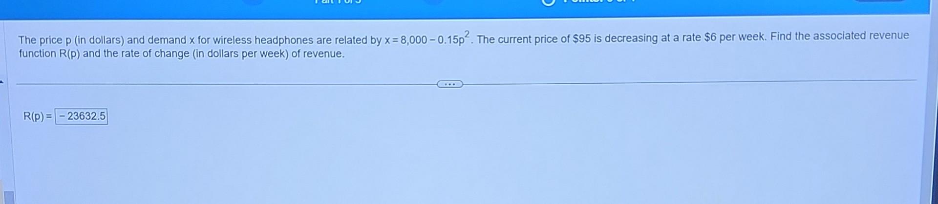 Solved The price p (in dollars) and demand x for wireless | Chegg.com
