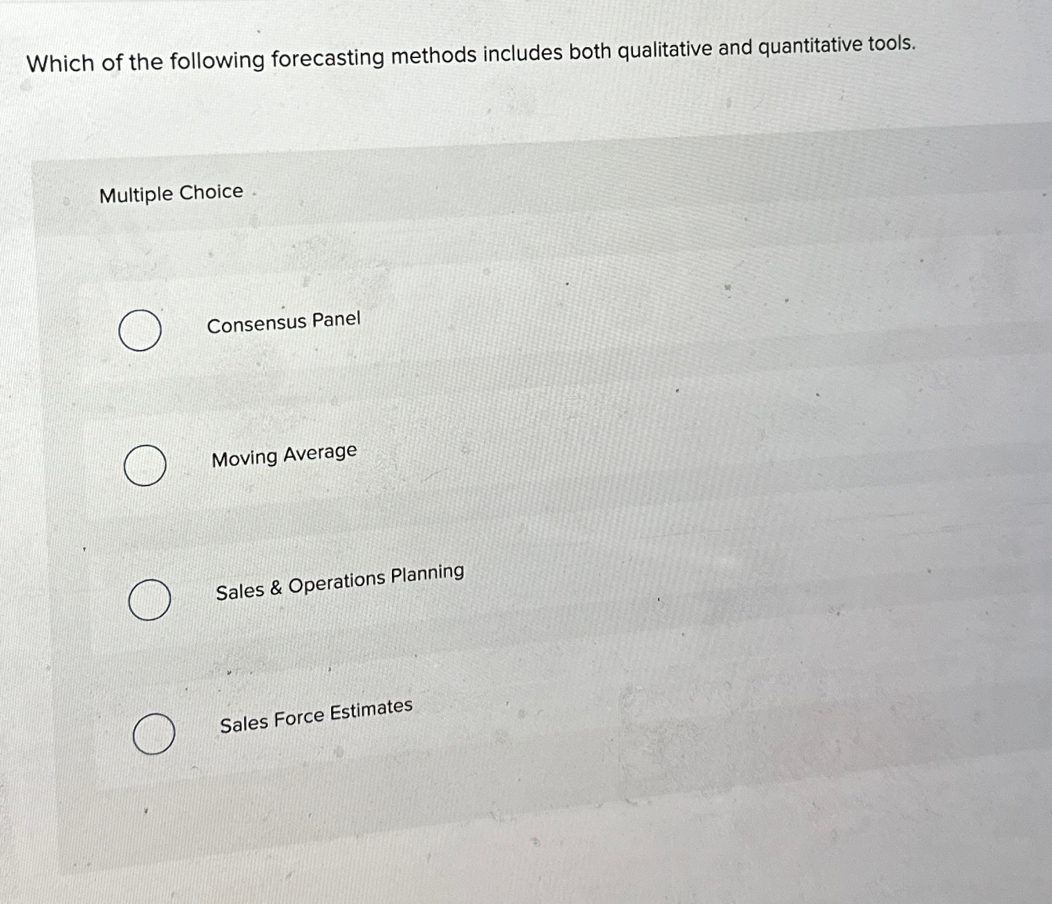 Solved Which of the following forecasting methods includes | Chegg.com