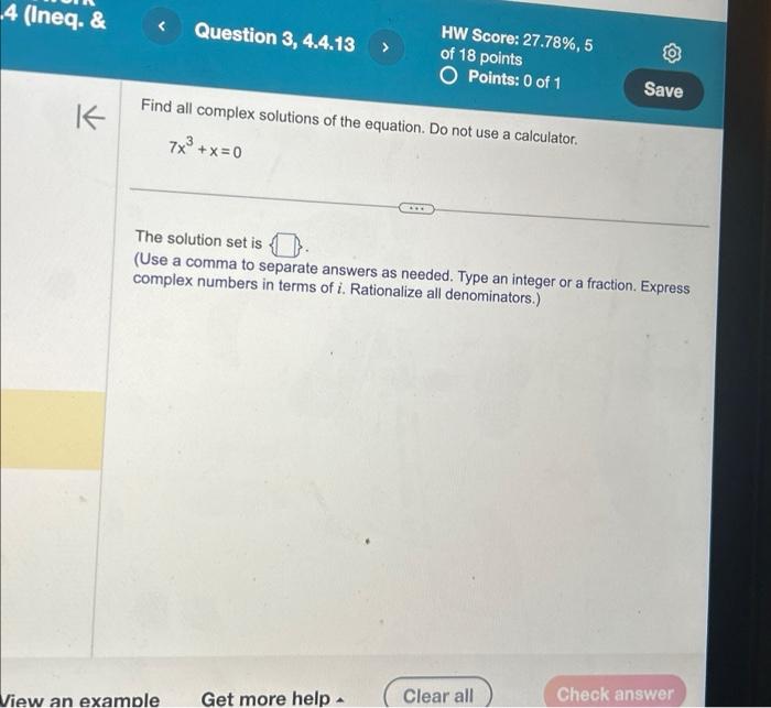 Solved Find all complex solutions of the equation. Do not | Chegg.com