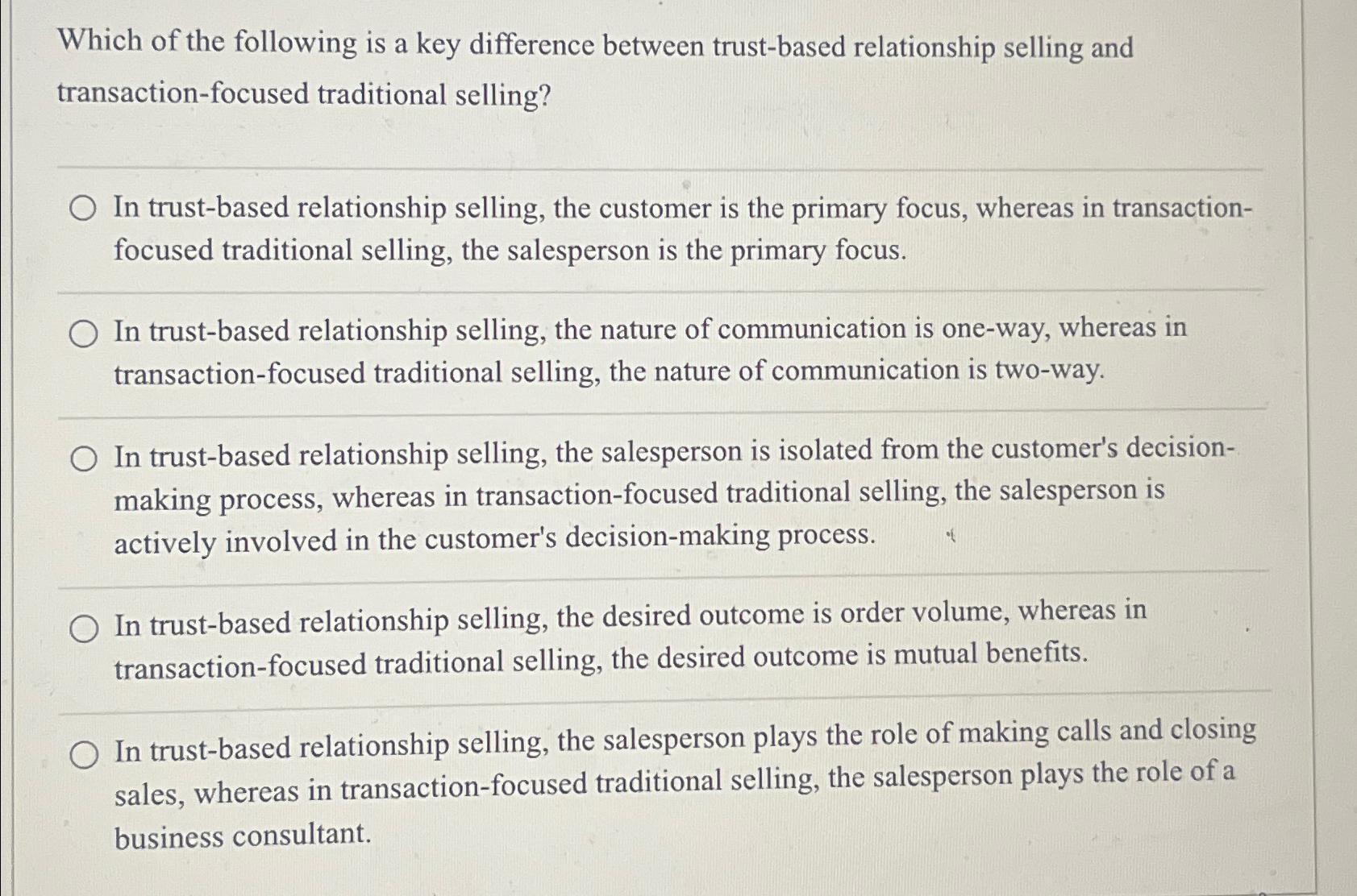 Solved Which of the following is a key difference between | Chegg.com