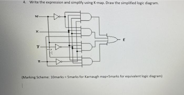 Solved 4. Write the expression and simplify using K-map. | Chegg.com