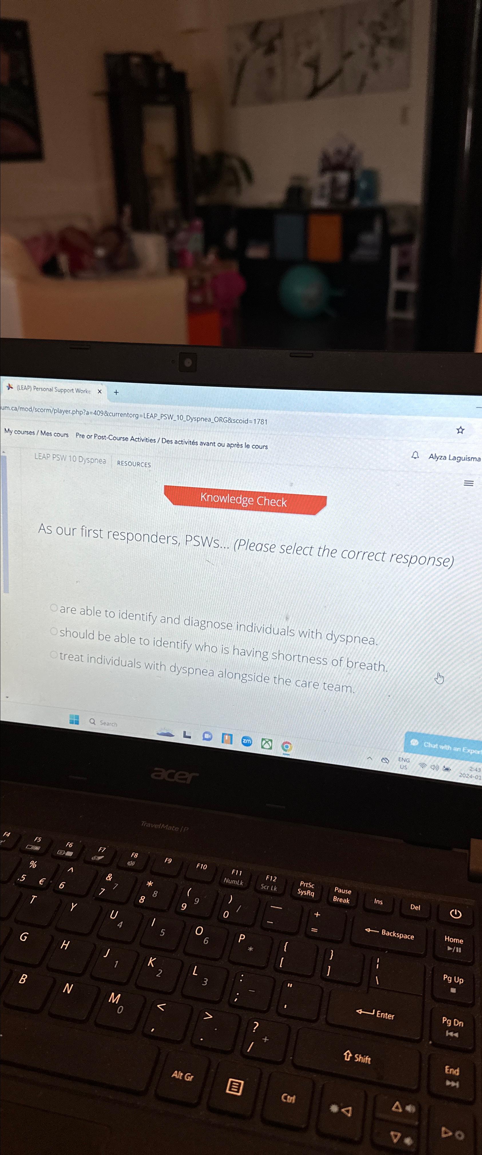 Solved (LEAP) ﻿Personal Support | Chegg.com