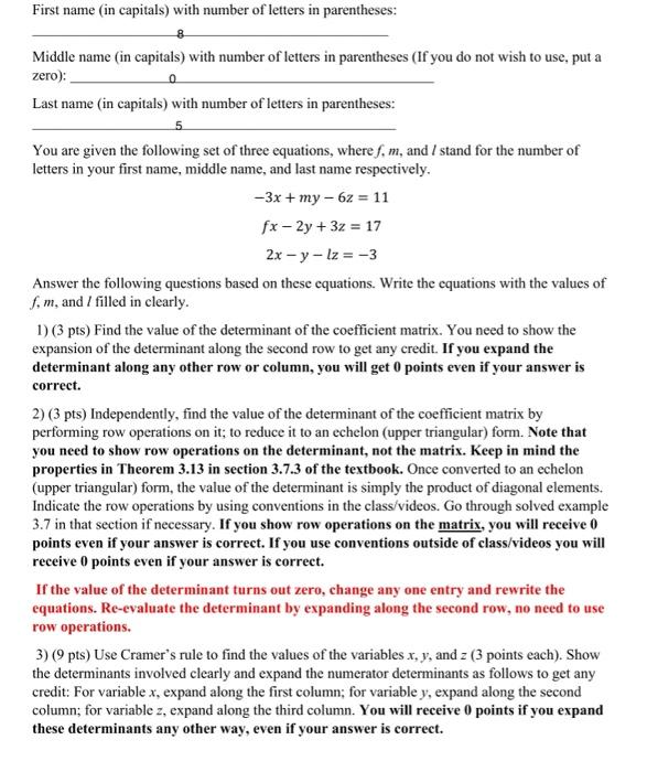 Solved Middle name (in capitals) with number of letters in | Chegg.com