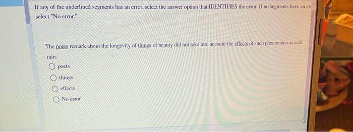 Solved Question 20 of 45 If any of the underlined segments | Chegg.com