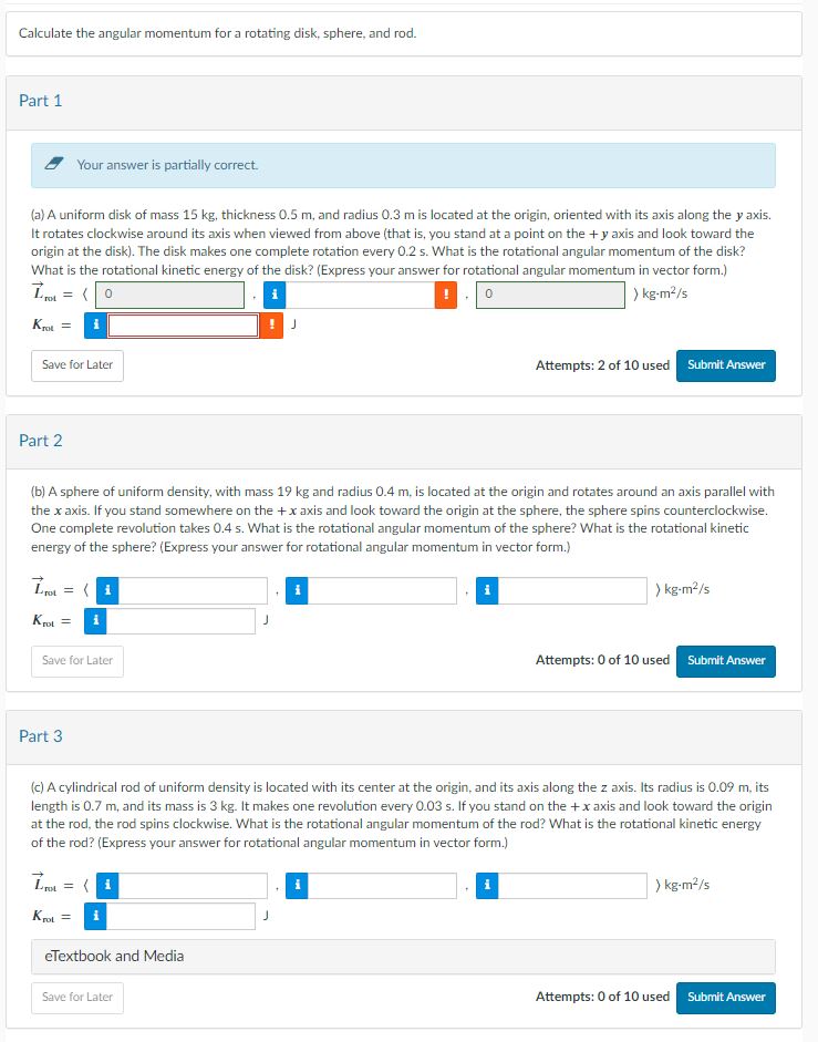 Solved Calculate the angular momentum for a rotating disk, | Chegg.com