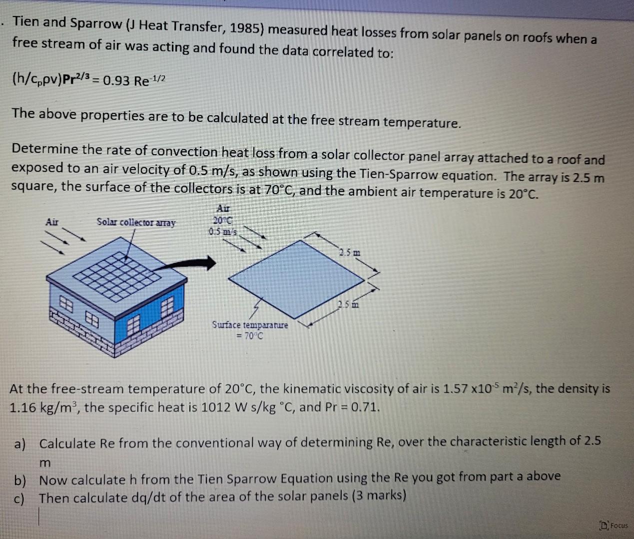 Solved Tien and Sparrow (J Heat Transfer, 1985) measured | Chegg.com