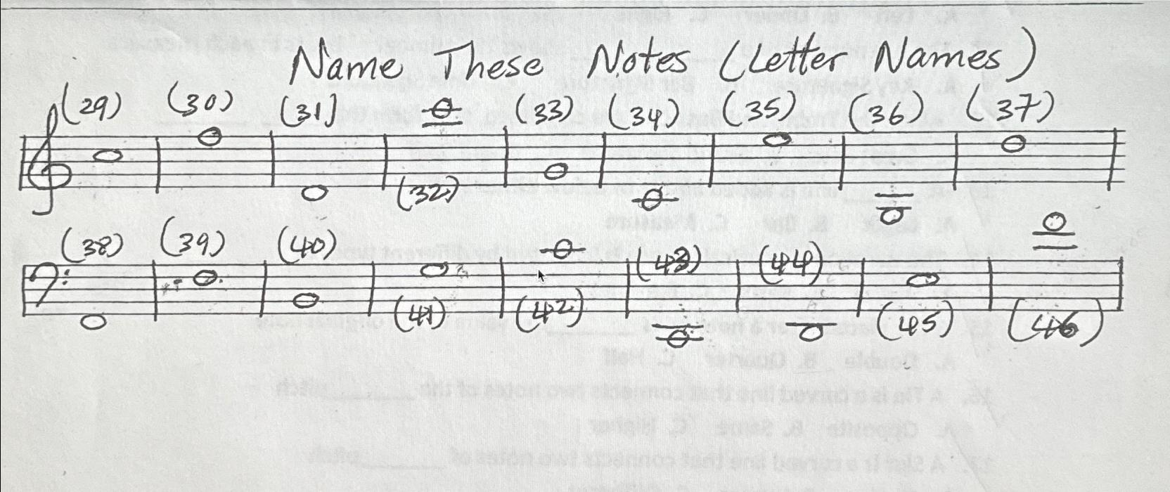 Solved (29) (30) ﻿Name These Notes (Letter Names) | Chegg.com
